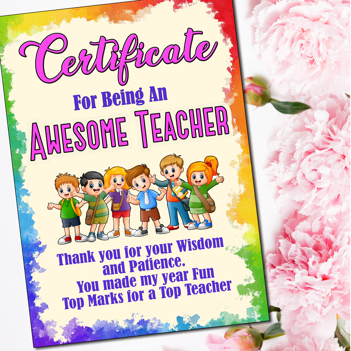 Awesome Teacher End of Term Certificate – Gifts and Temptations
