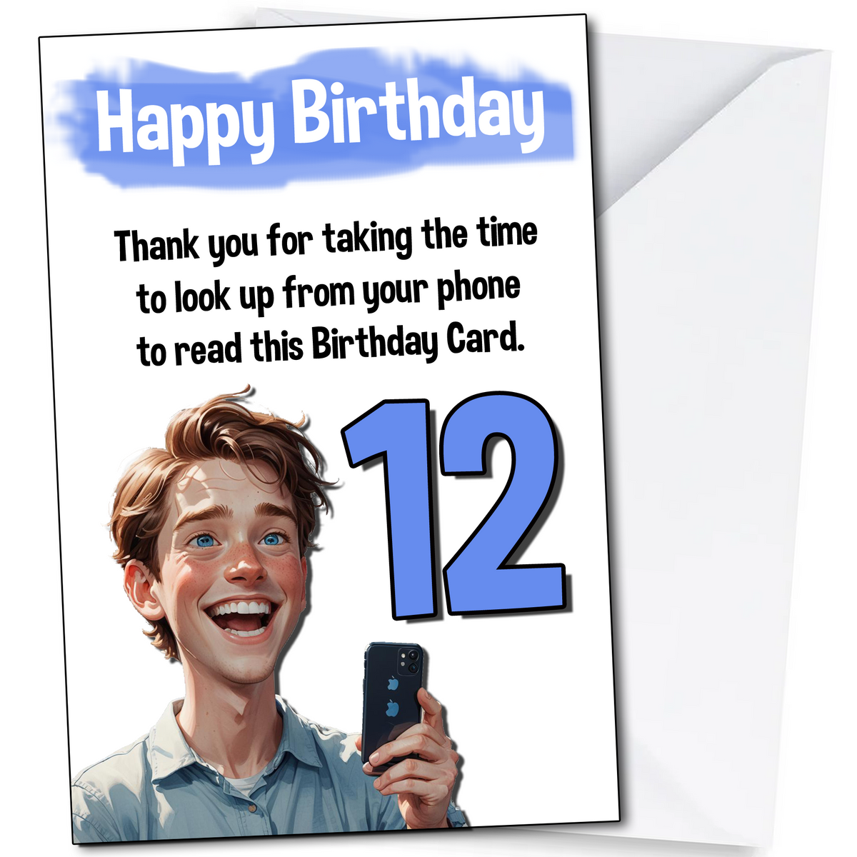 Funny 12th Birthday Card for Grandson Son Brother Boy Nephew Him 12 Ye ...