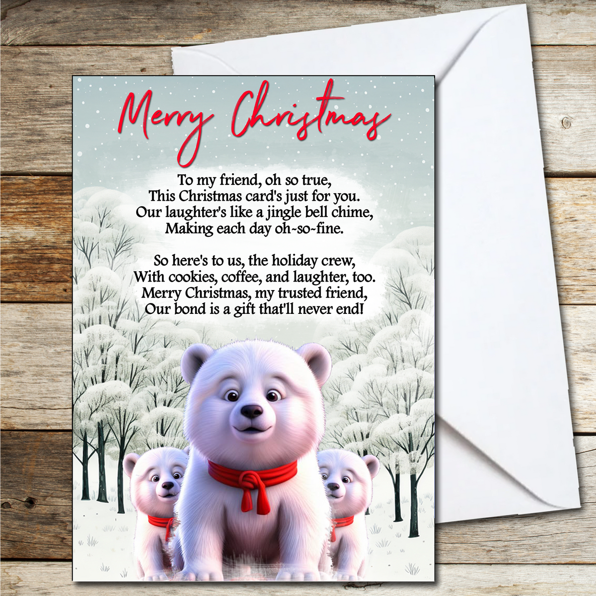 Christmas Card for Friends about Friendship A5 – Gifts and Temptations