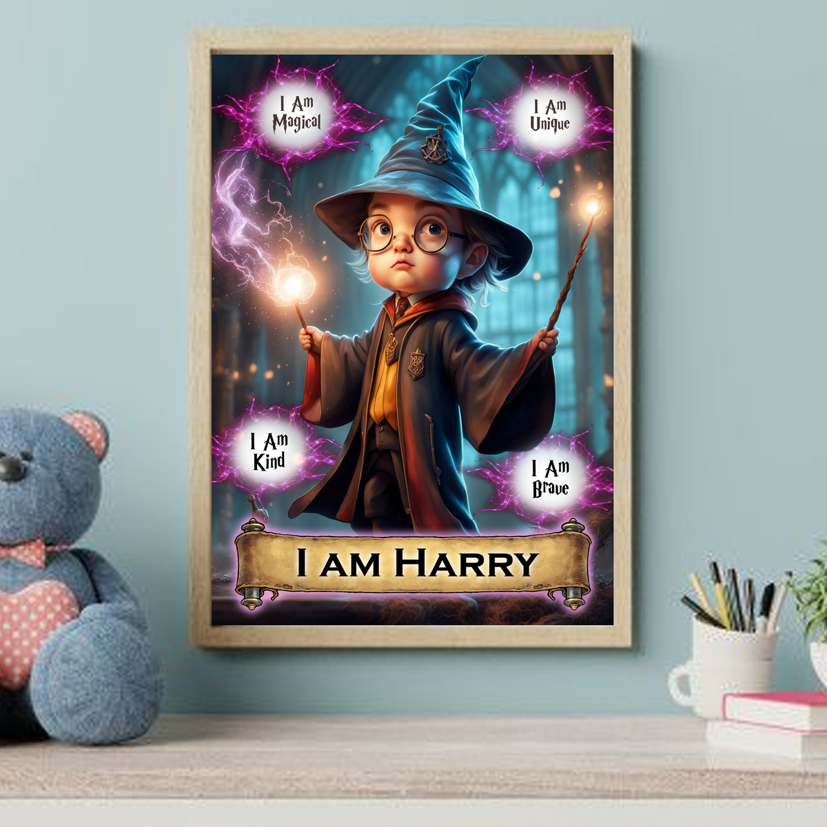 Positive Affirmation Personalised I Am Amazing Wizard Prints – Gifts ...