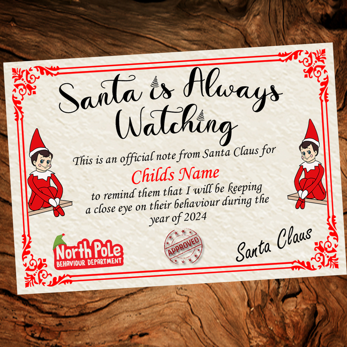 Santa is Always Watching Note 2024 – Gifts and Temptations