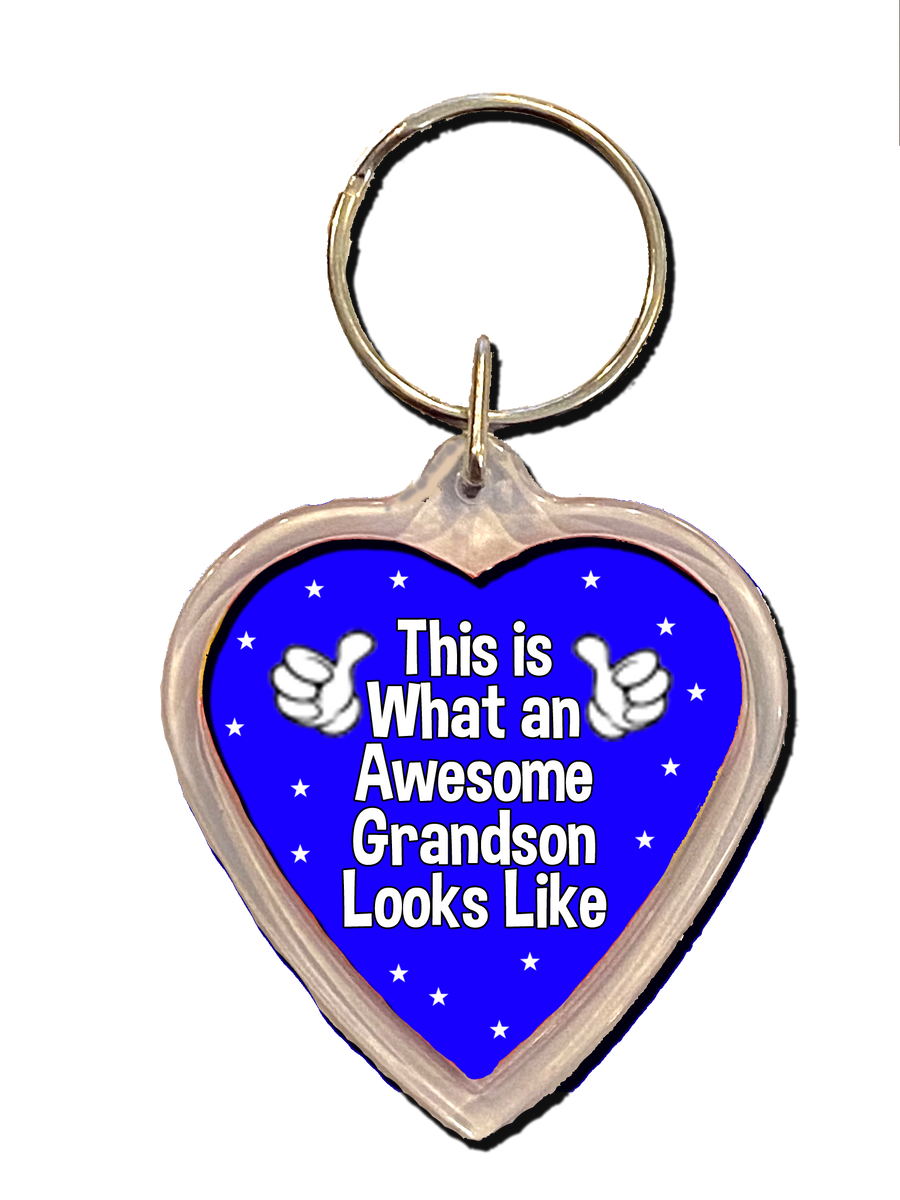 Awesome Grandson Keyring, Inspirational Gift – Gifts and Temptations