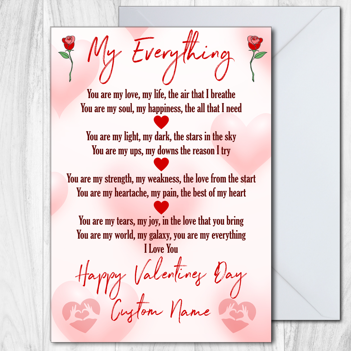 Personalised Valentines Day Card Husband Boyfriend FIANCÉ LOVE MY EVER ...