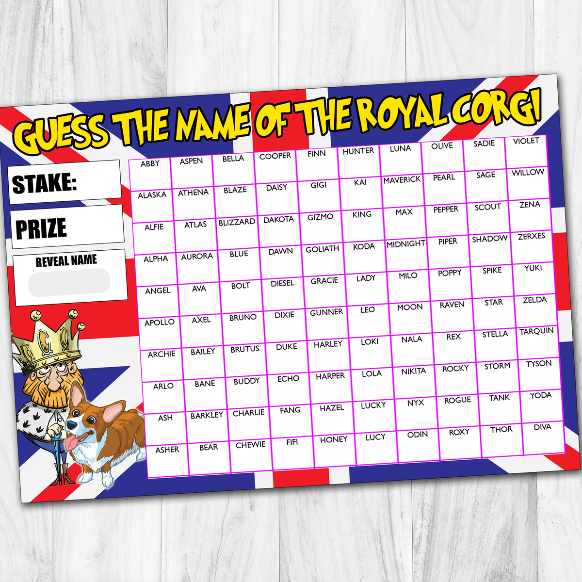 King Charles Coronation Guess the Name of Royal Corgi Fundraising Game ...