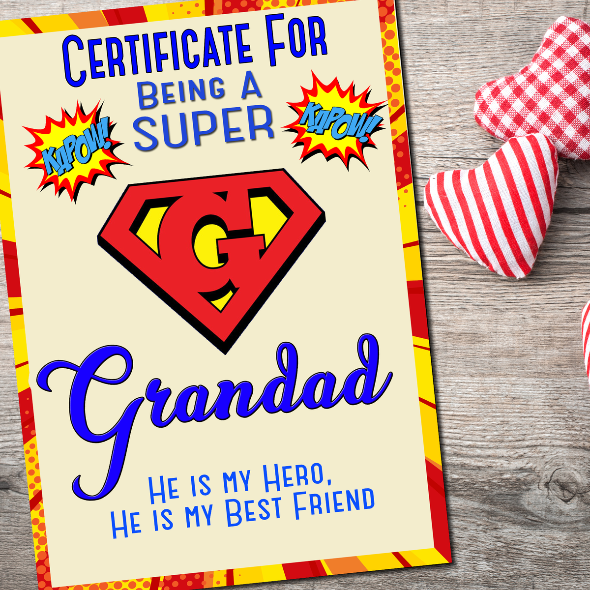 Super Grandad Fathers Day Birthday Gift Print – Gifts and Temptations
