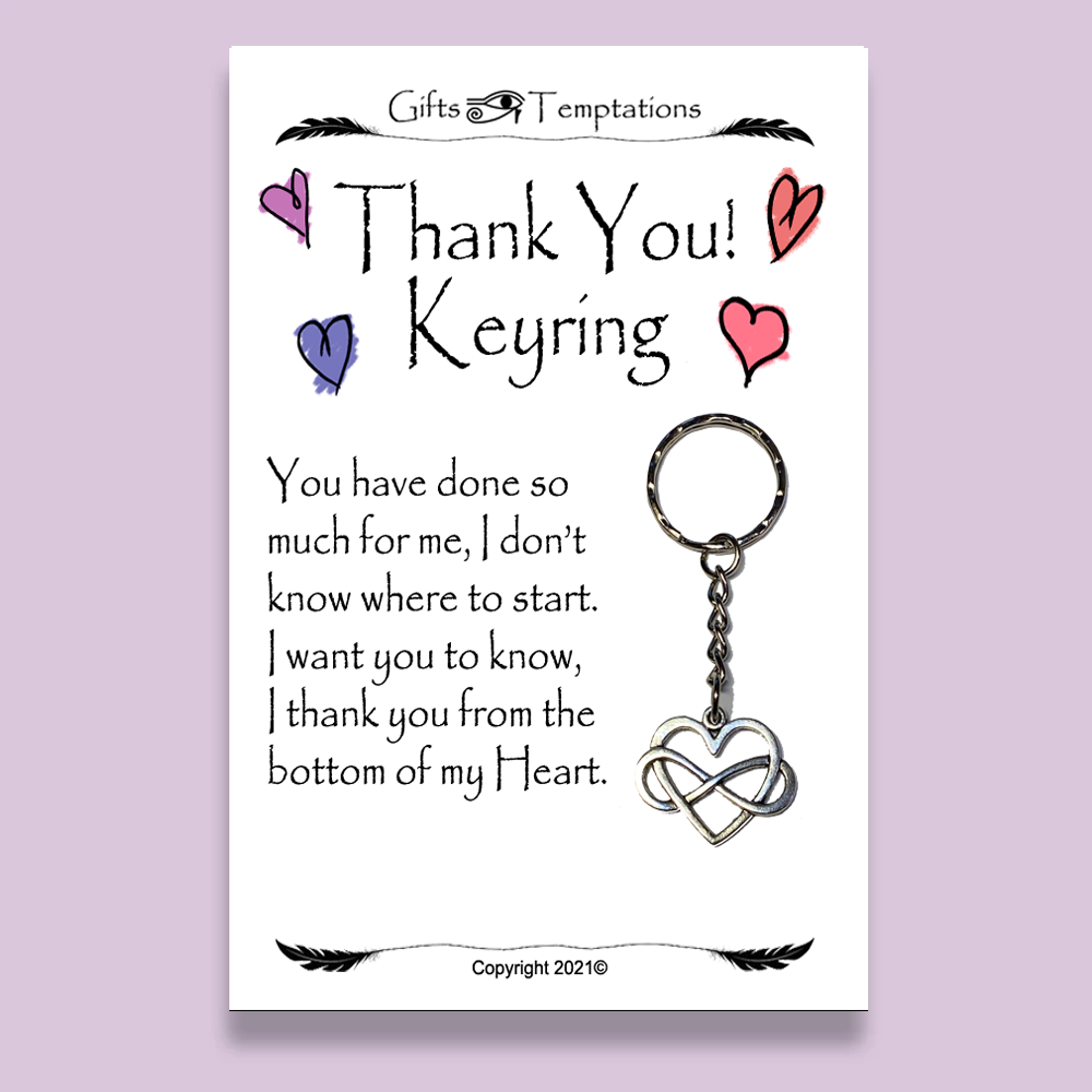 Thank You Gift Keyring – Gifts and Temptations